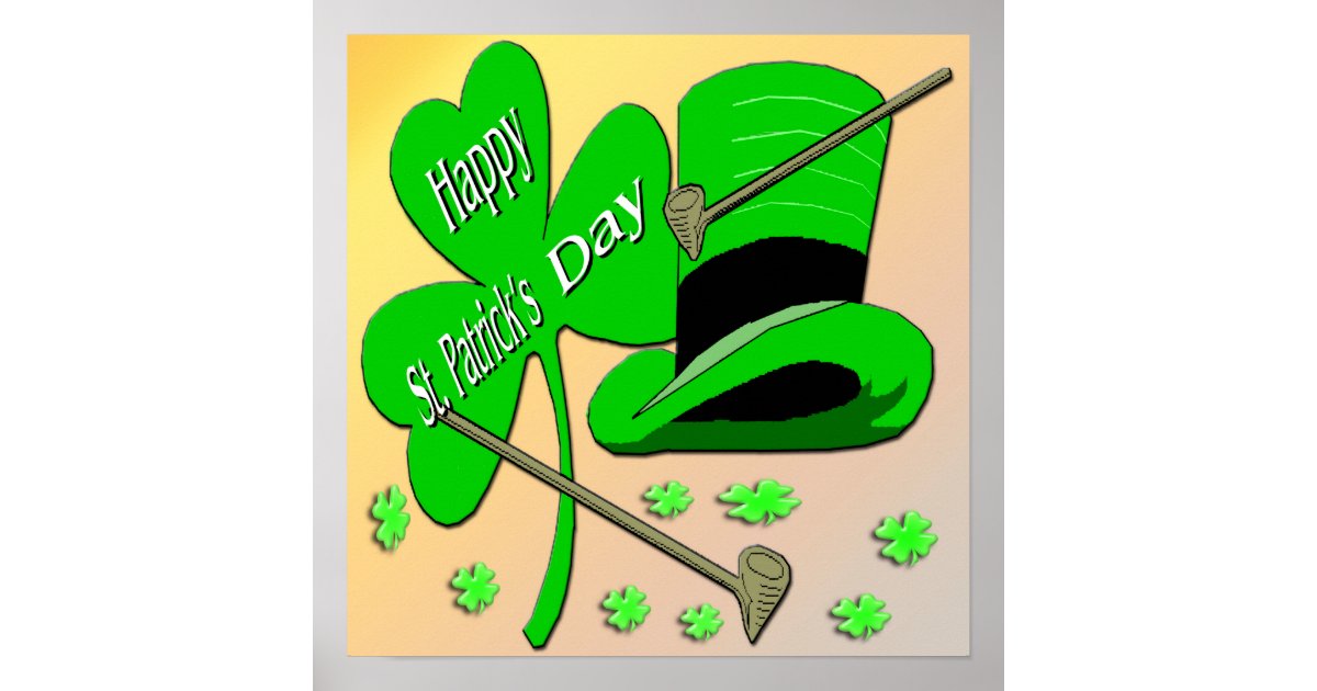 Happy St Patrick's Shamrock Day Poster | Zazzle