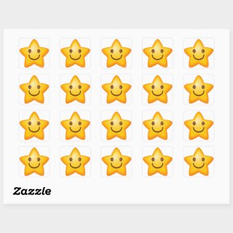 Happy Star Emoji Stickers | Zazzle