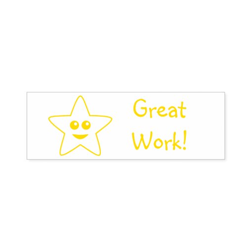 Happy Star Great Work Self-Inking Stamp | Zazzle