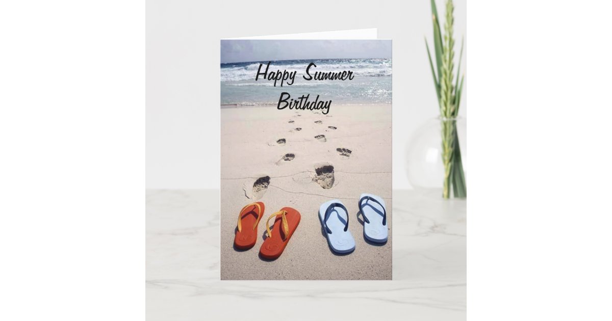 ***HAPPY SUMMER BIRTHDAY**** BEACH STYLE CARD | Zazzle