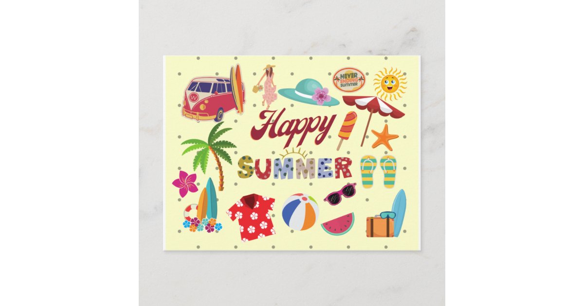 Happy Summer Postcard | Zazzle