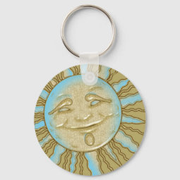 Happy Summer Smiling Sun Artwork | Keychain | Zazzle