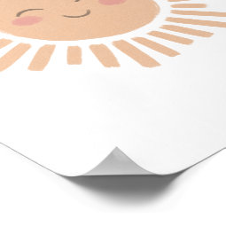 Happy Sun Neutral Nursery Decor Poster | Zazzle
