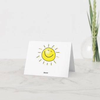 Happy Sun Smiling Thank You Note Card | Zazzle