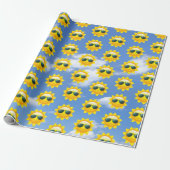 Happy Sun With Sunglasses Wrapping Paper | Zazzle