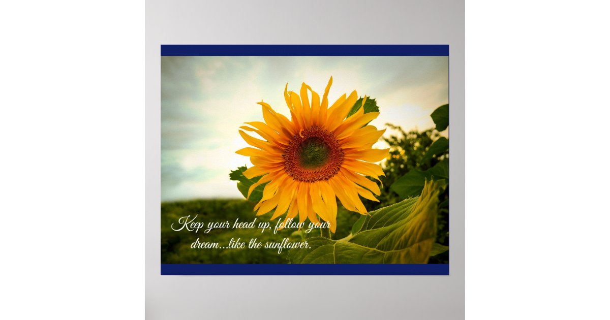 Happy Sunflower Personalized Poster | Zazzle