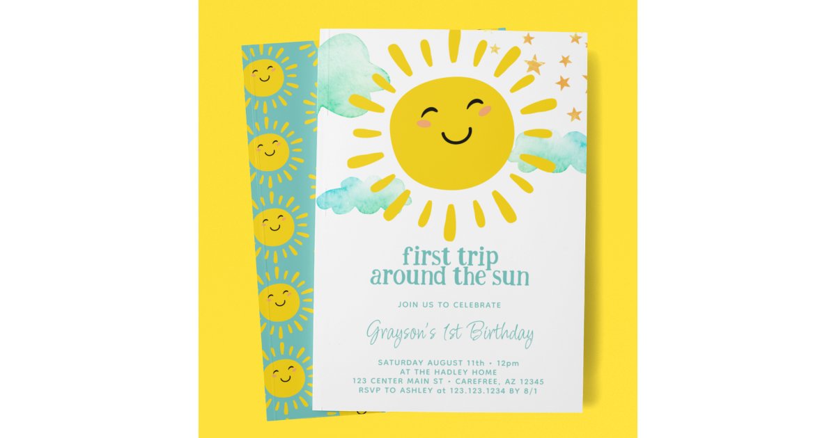 Happy Sunshine 1st Birthday Party Invitation | Zazzle