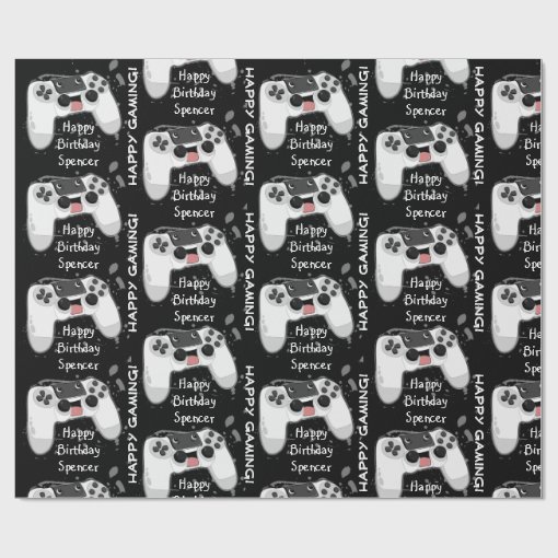 Happy & Sweaty Game Controller Personalized Wrapping Paper | Zazzle