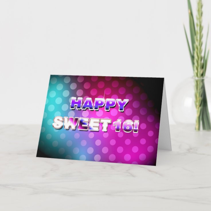 Happy Sweet 16 Colorful Card | Zazzle