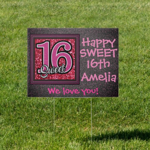 Happy Sweet 16th Birthday Sign #2 | Zazzle
