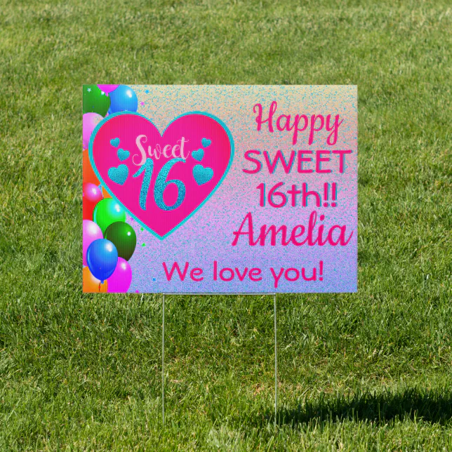 Happy Sweet 16th Birthday Sign #3 | Zazzle
