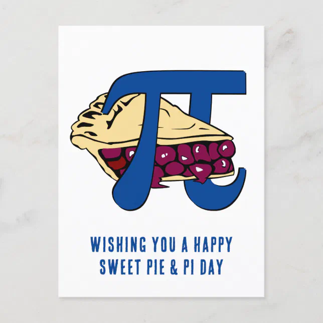 Happy Sweet Cherry Pie PI DAY Postcard | Zazzle