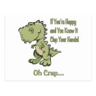 If You're Happy Clap T Rex Dinosaur Funny Postcard | Zazzle.com