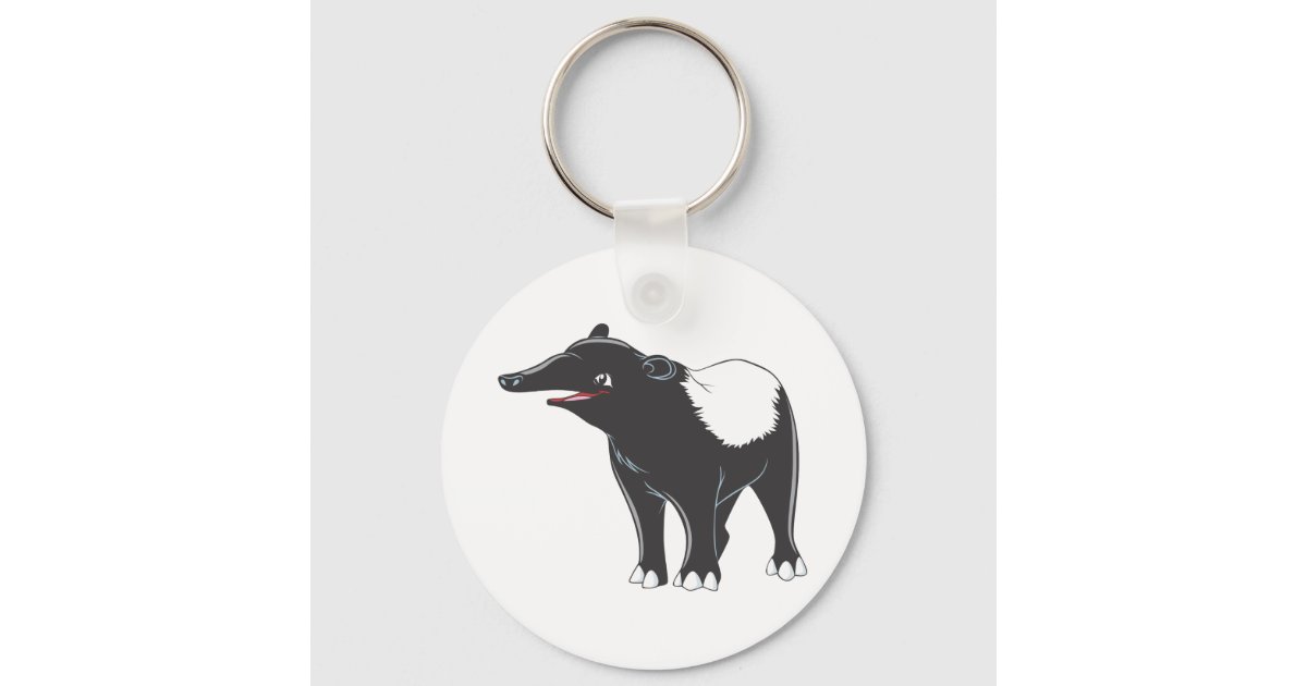 Happy Tapir Keychain | Zazzle