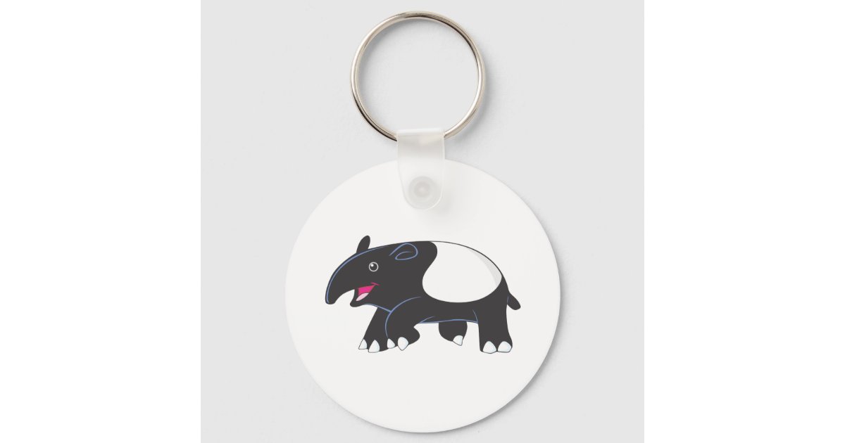 Happy Tapir Keychain | Zazzle