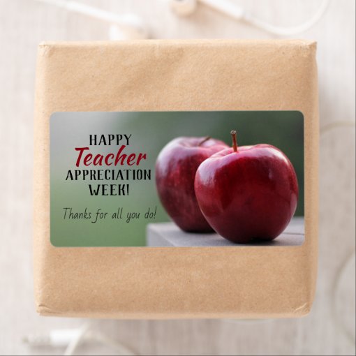 Happy Teacher Appreciation Week Gift Labels | Zazzle