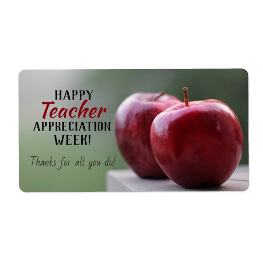 Happy Teacher Appreciation Week Gift Labels | Zazzle.com
