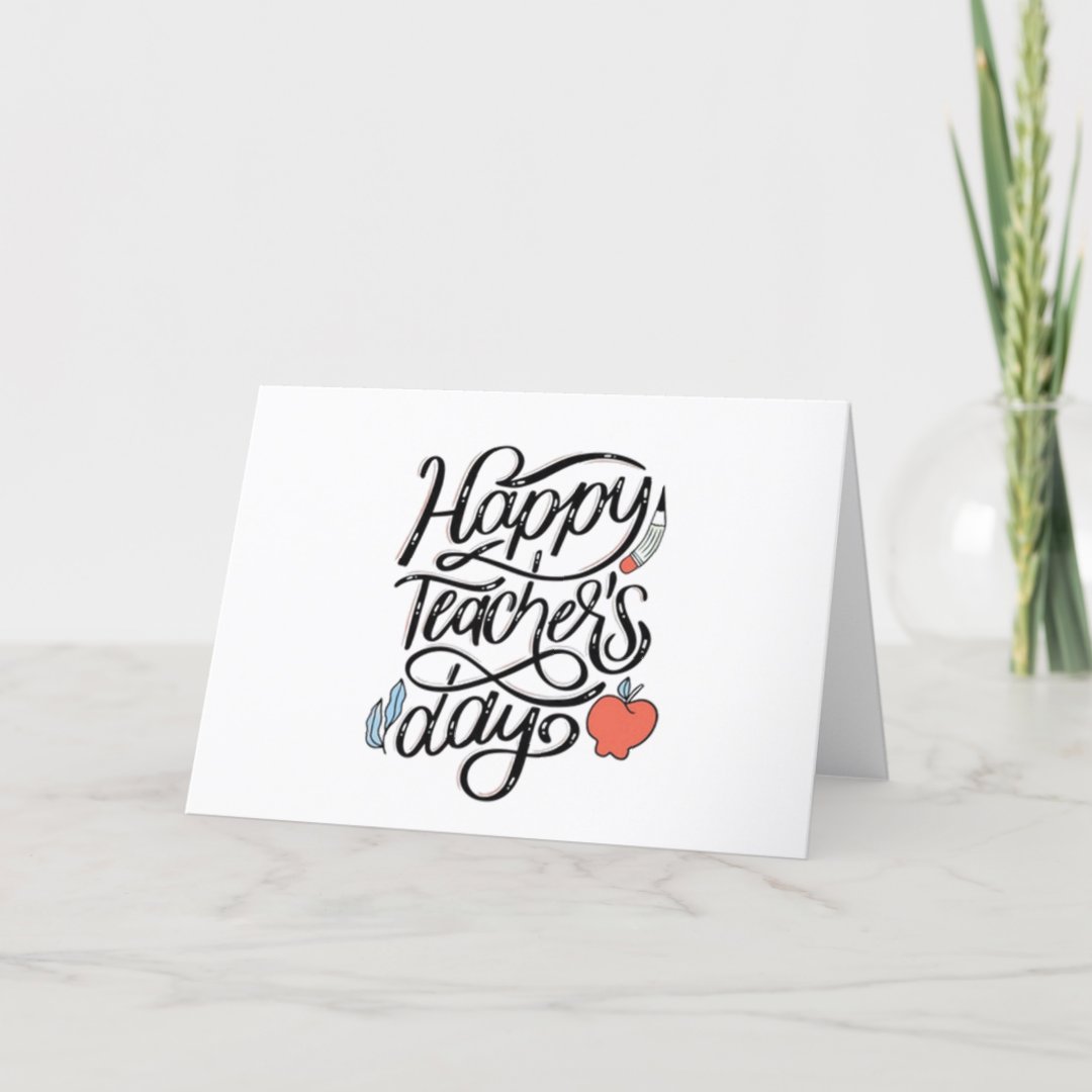 Happy Teachers Appreciation Folded Thank You Card | Zazzle