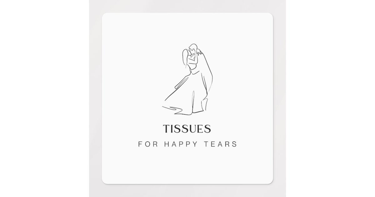 "Happy Tears" Labels for Wedding Tissues, Kleenex | Zazzle
