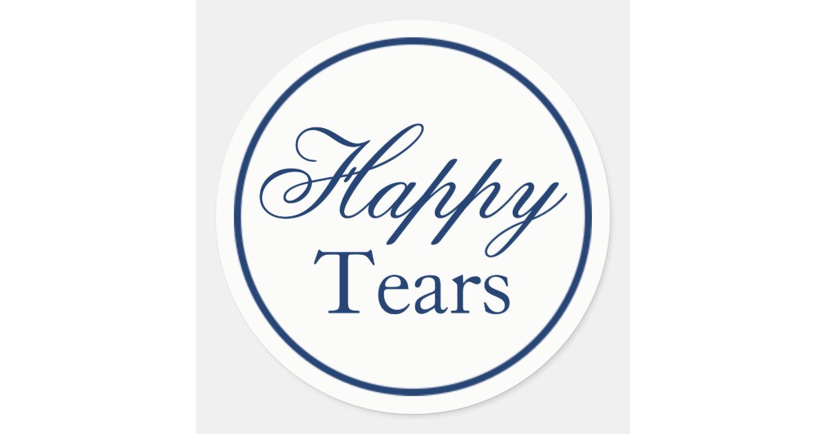 "Happy Tears" Wedding Sticker - Navy | Zazzle