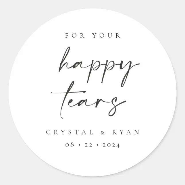 Happy Tears Wedding Tissues Favor Stickers | Zazzle
