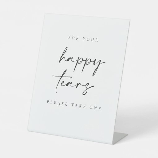 Happy Tears Wedding Tissues Pedestal Sign | Zazzle