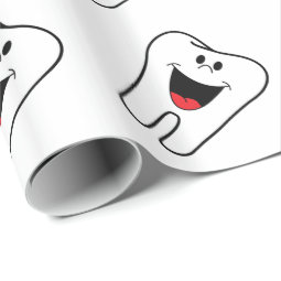 Happy teeth customizable for your Dental practice Wrapping Paper | Zazzle
