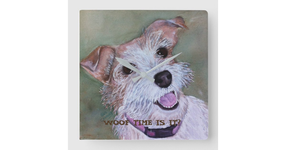 HAPPY TERRIER MIX | CLOCK | Zazzle