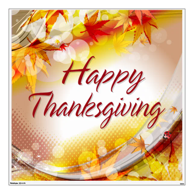 Happy Thanksgiving 11 Wall Decal | Zazzle