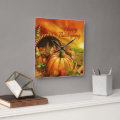 Happy Thanksgiving 2 Wall Clocks & Numeral Options | Zazzle
