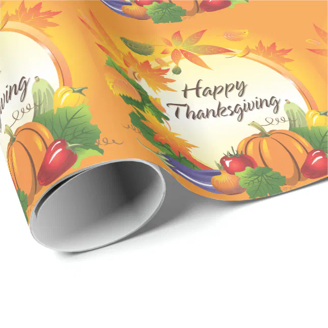Happy Thanksgiving 5 Wrapping Paper | Zazzle