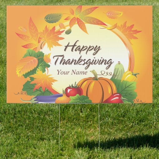 Happy Thanksgiving 5 Yard Sign | Zazzle