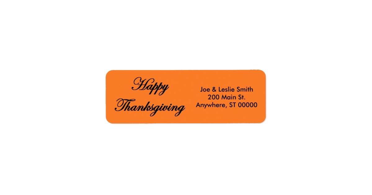 "Happy Thanksgiving" Address Labels | Zazzle