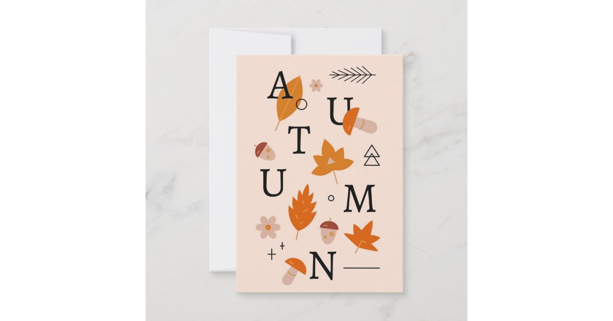 Happy Thanksgiving Autumn Alphabet Thank You Card | Zazzle