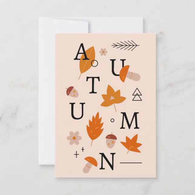 Happy Thanksgiving Autumn Alphabet Thank You Card | Zazzle