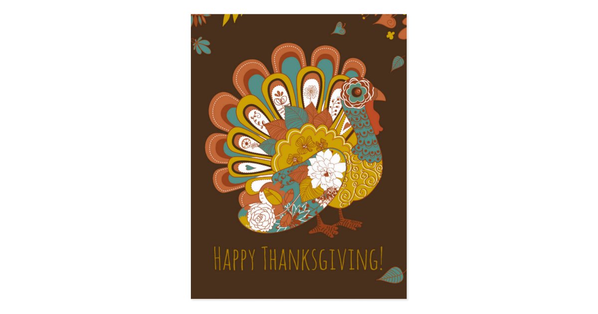 Happy Thanksgiving Beautiful Turkey Card | Zazzle.com