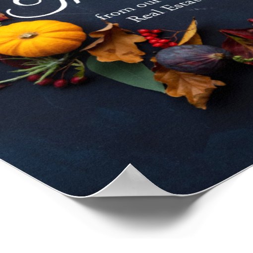 Happy Thanksgiving Business Pumpkin Wreath Custom Poster | Zazzle