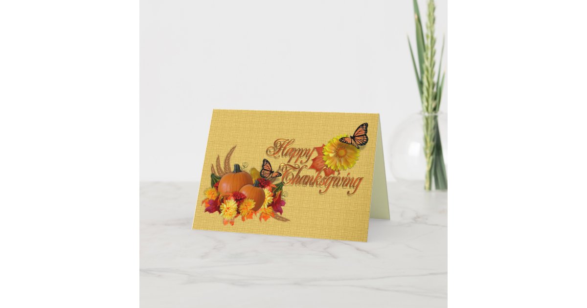 Happy Thanksgiving card butterflies | Zazzle