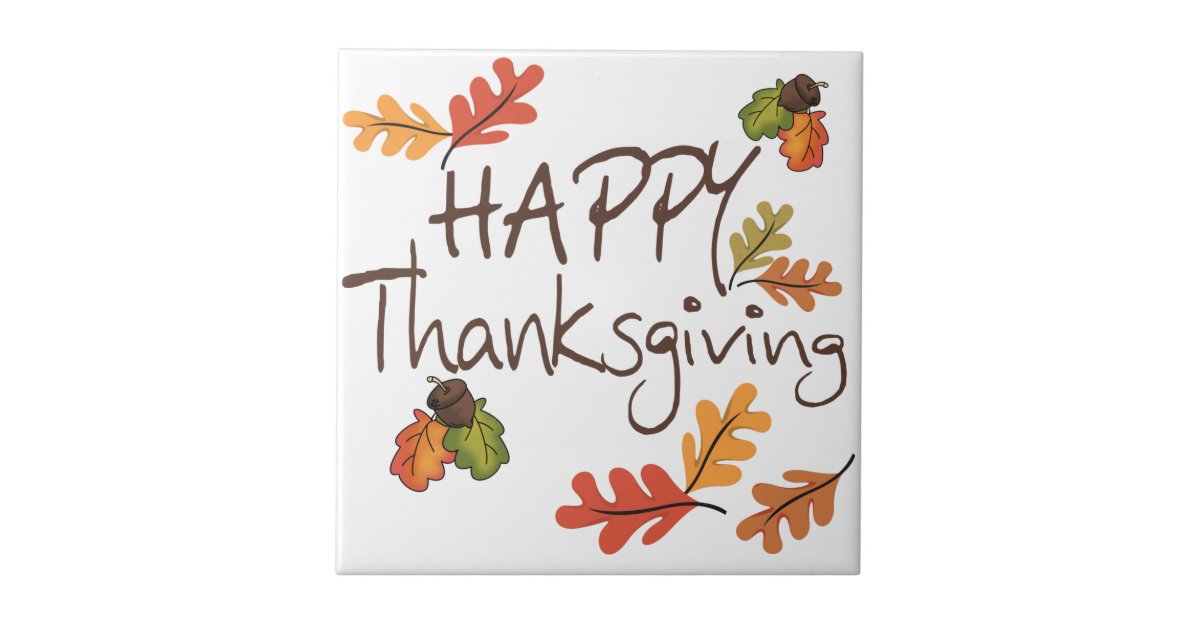 Happy Thanksgiving Ceramic Tile | Zazzle