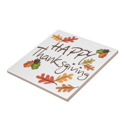 Happy Thanksgiving Ceramic Tile | Zazzle