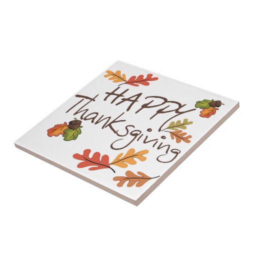 Happy Thanksgiving Ceramic Tile | Zazzle