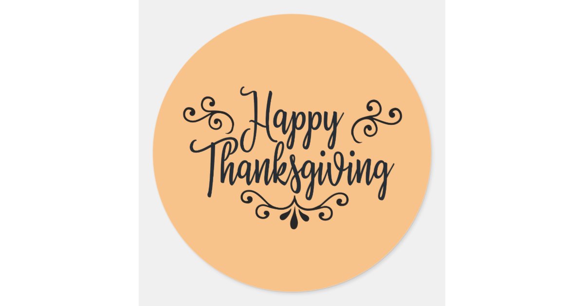 Happy Thanksgiving Classic Round Sticker | Zazzle