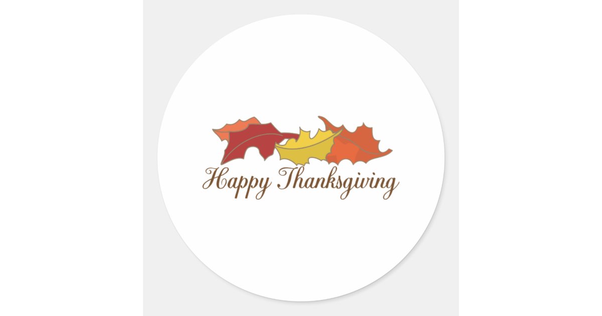 Happy Thanksgiving Classic Round Sticker | Zazzle