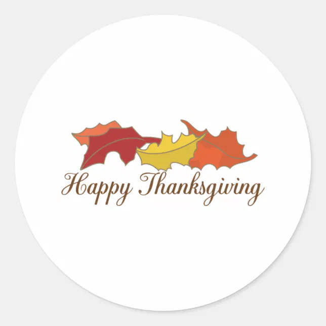 Happy Thanksgiving Classic Round Sticker | Zazzle