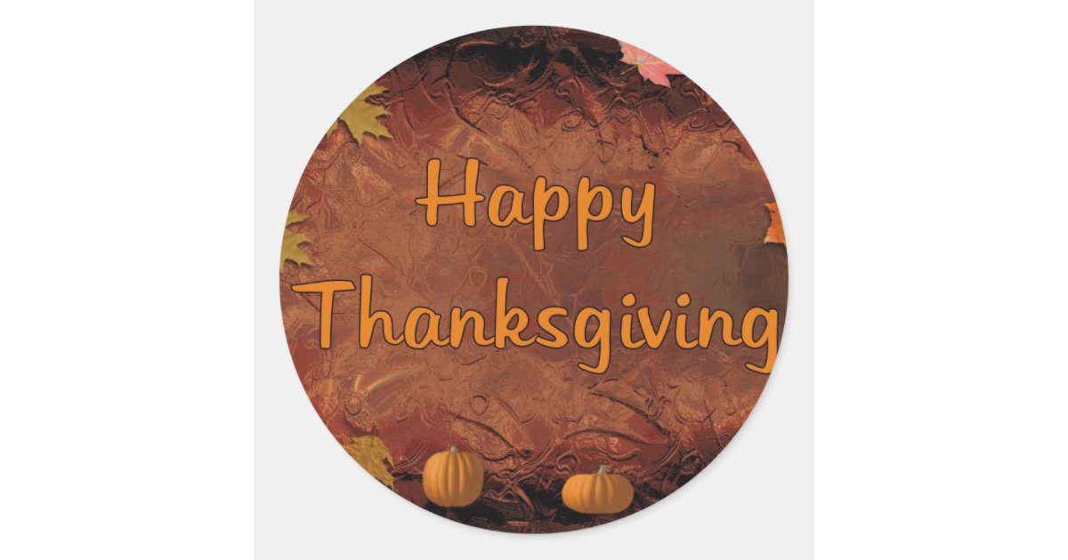 Happy Thanksgiving Classic Round Sticker | Zazzle