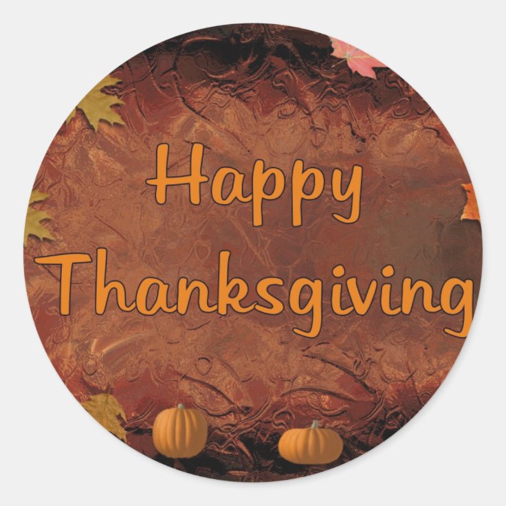 Happy Thanksgiving Classic Round Sticker | Zazzle