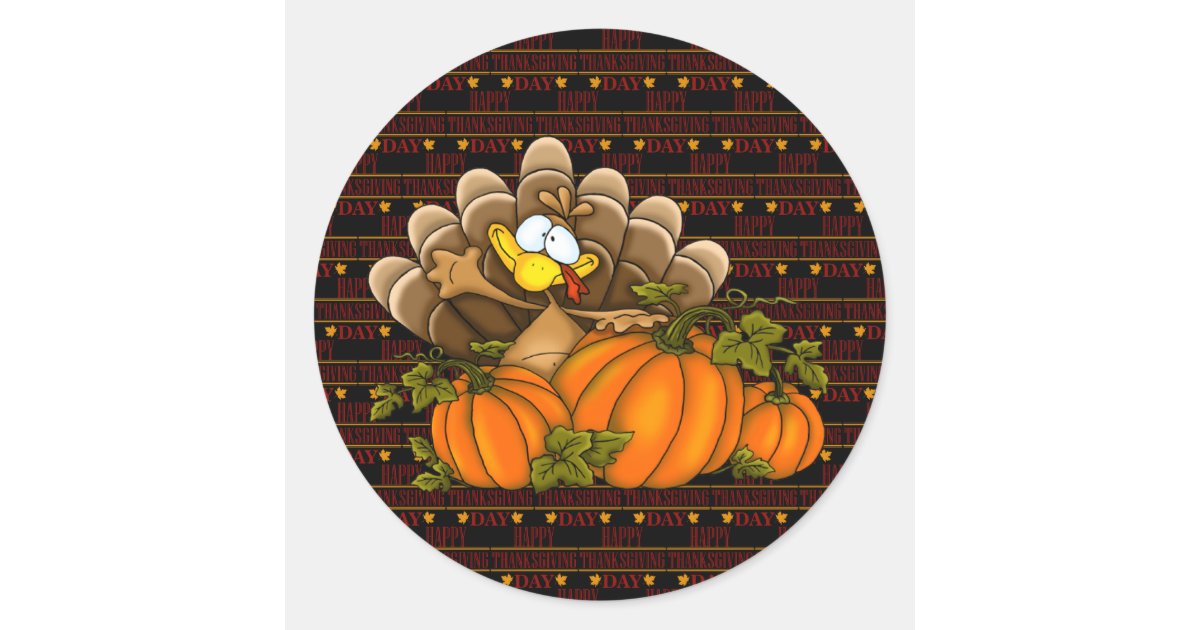 Happy Thanksgiving Classic Round Sticker | Zazzle