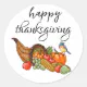happy thanksgiving Cornucopia Classic Round Sticker | Zazzle