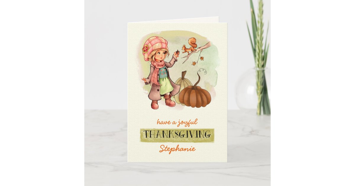 Happy Thanksgiving. Custom Name Holiday Card | Zazzle