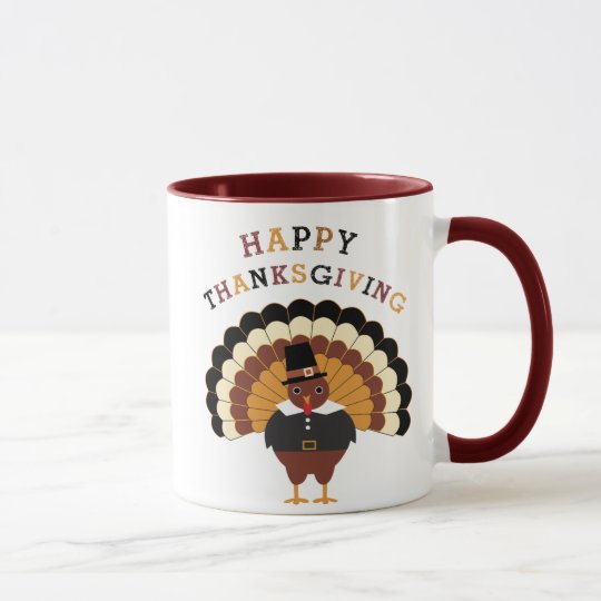 Happy Thanksgiving cute tom turkey coffee mug | Zazzle.com